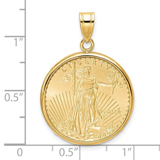 USA Gold Eagle/Walking Liberty Coin set into a Classic 14k Gold Pendan ...
