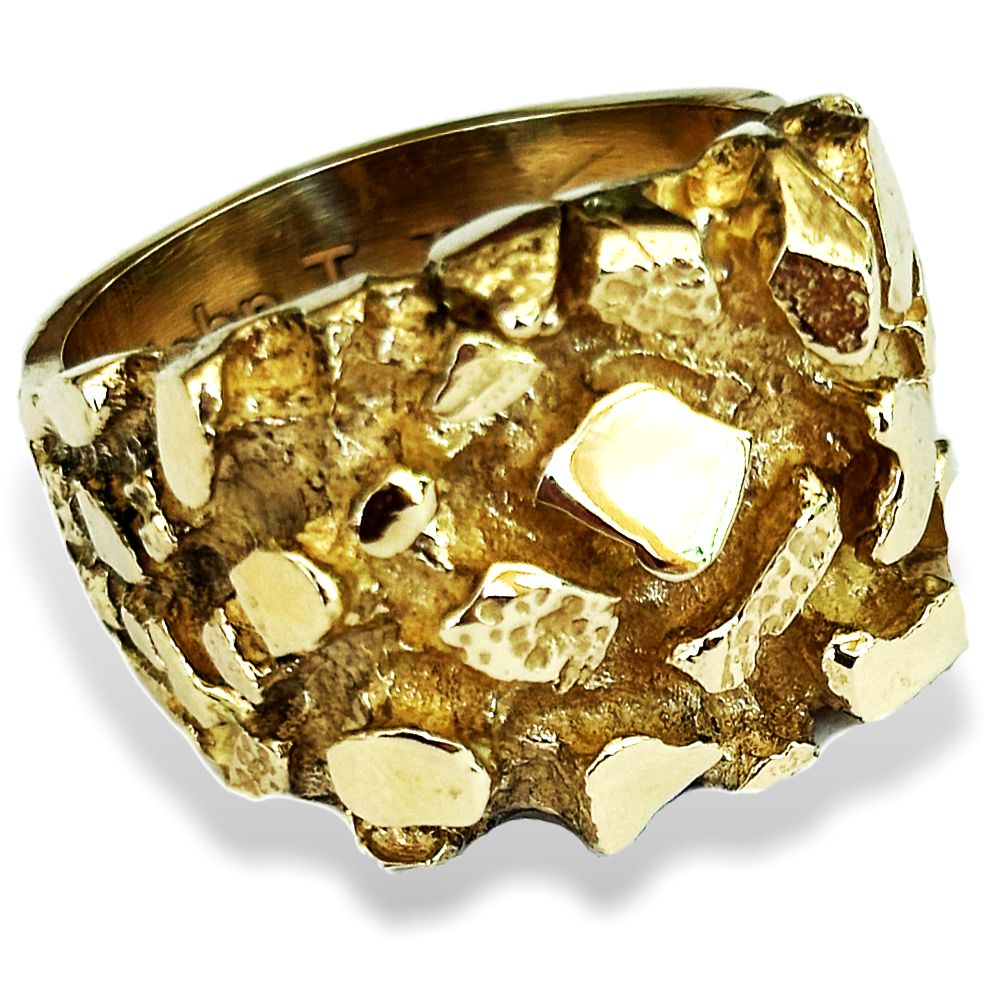 Men's Massive, Heavy Gold Nugget Ring, Our Finest Nugget Ring – Gem of ...