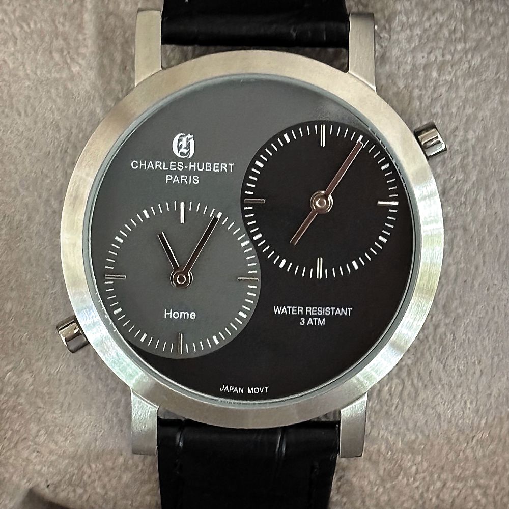 Charles-Hubert Paris Men's Dual Time, Dual Dial, Pilot's Watch, XWA567 ...