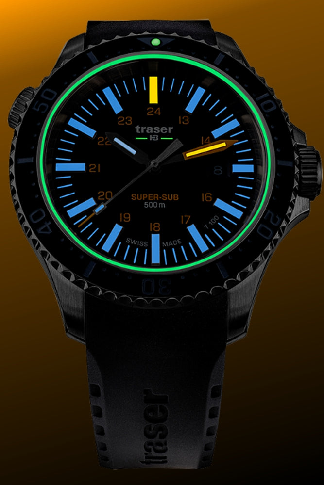 Traser P67 Super-Sub 500 Meter T100 TRITIUM Professional Dive Watch, 1 ...