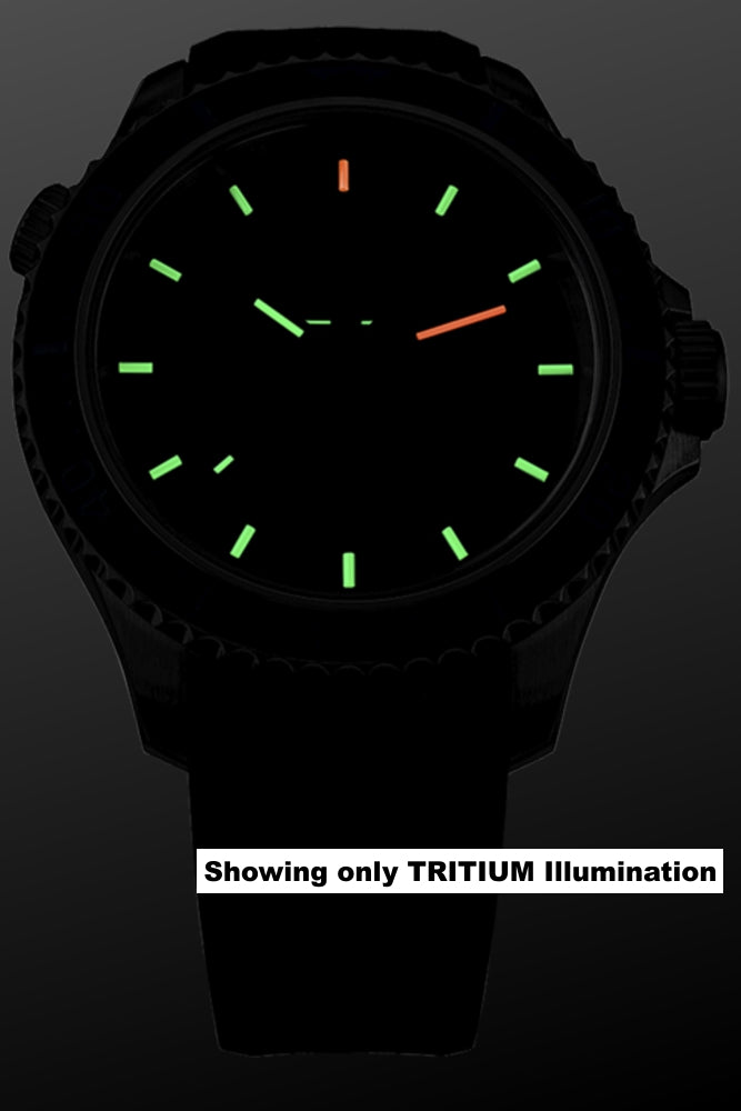 Traser P67 Super-Sub 500 Meter TRITIUM Professional Dive Watch, Black ...