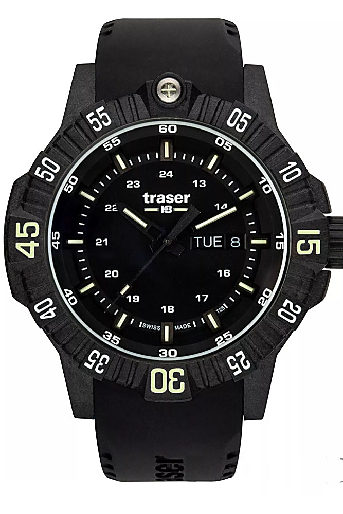Traser P99 Q Tactical Black, Tritium Military, Dive Strap, 110723 – Gem ...