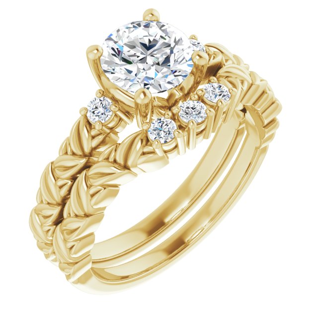 NEW! Sculptured 14k Gold Wedding Set with 1 carat Solitaire Diamond ...